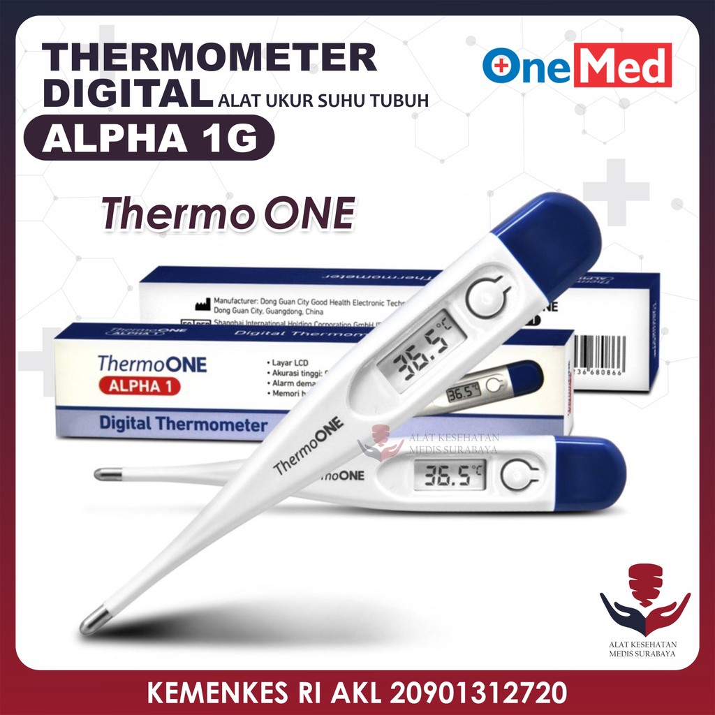 Jual Thermometer Alpha 1G Onemed ThermoOne Pengukur Temperatur Suhu ...