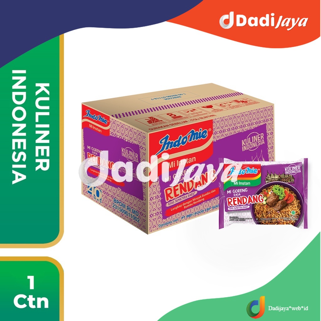 Jual 1 Dus Isi 40 Pcs - Indomie Goreng Rendang Mie Instan Rasa Rendang ...