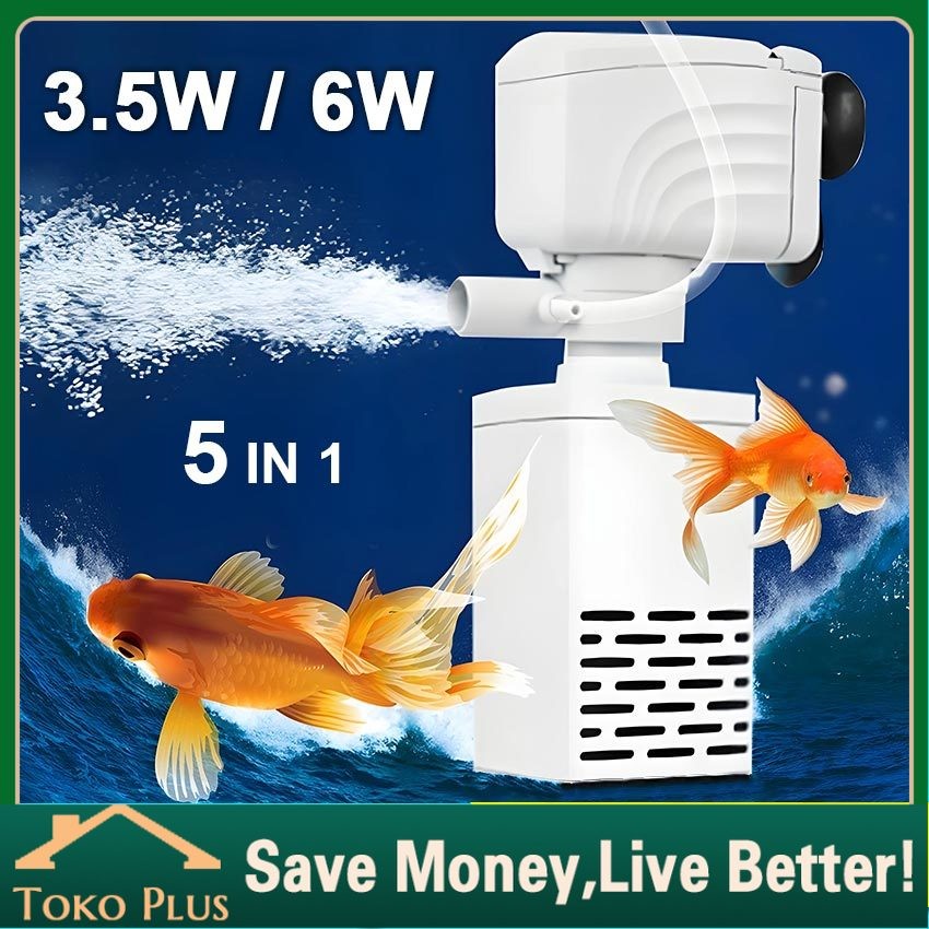 Jual Pompa Filter Aquarium 5in1 Mini Filter Internal Power Filter Pompa ...
