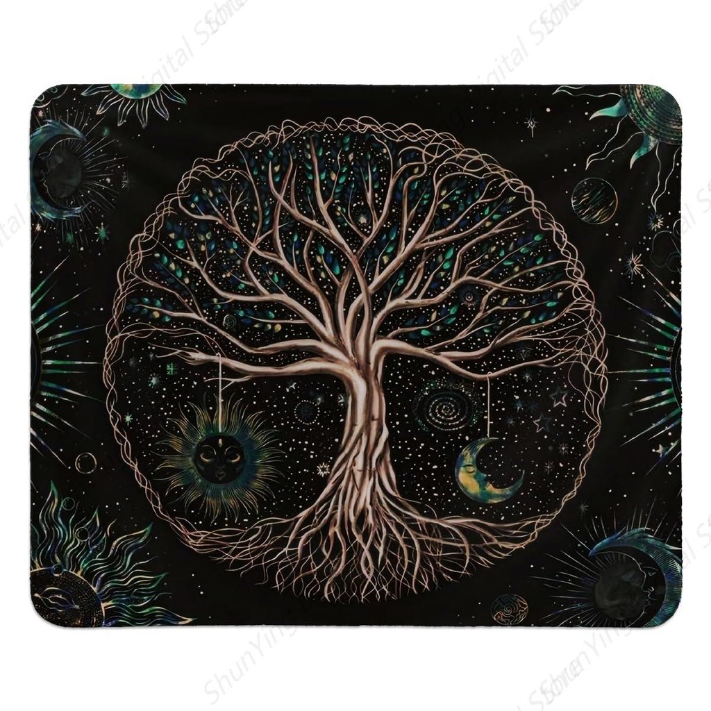Jual Tree Of Life Mouse Pad Pattern Sun And Moon Decoration Desktop ...
