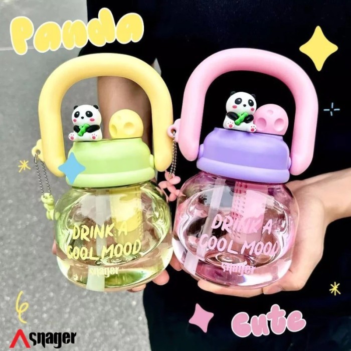 Jual SNAGER Botol Air Minum 2 Sisi Anak Bulat Panda Tritan Dua Cara ...
