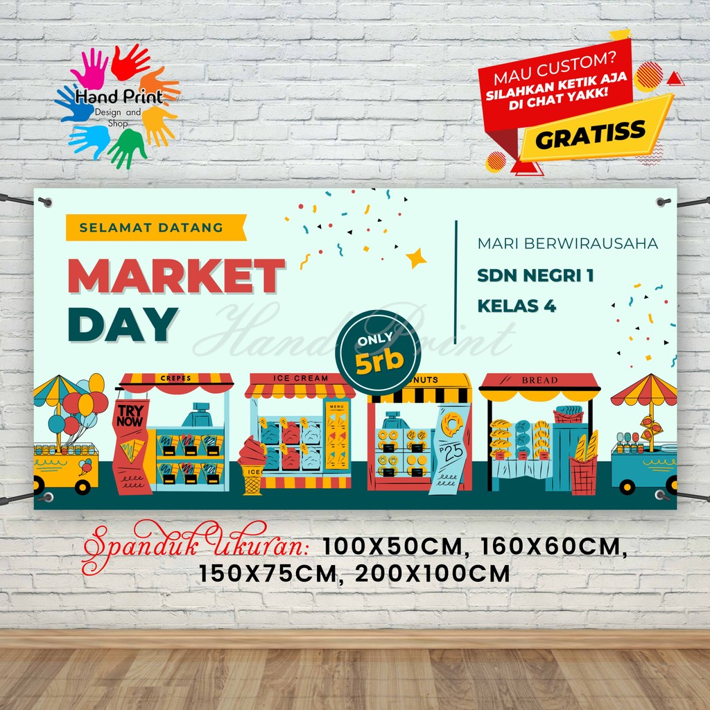 Jual Cetak Spanduk Banner Market Day Serba 5 Ribu MMT Spanduk Custom ...