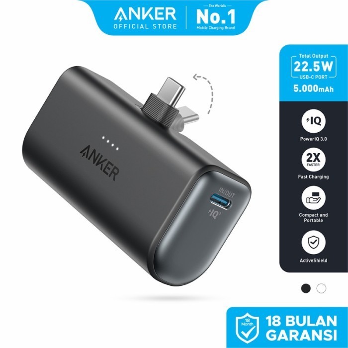 Jual Anker Powerbank Nano (22.5W, Built-in USB-C Connector) – A1653 ...