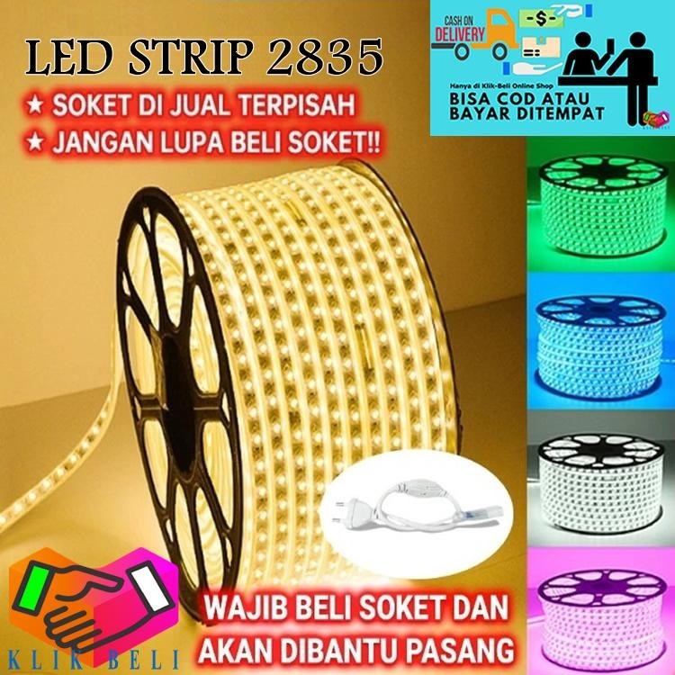 Jual Strip LED Meteran Lampu Strip Selang Flexible 2835 SMD IP65 220V ...
