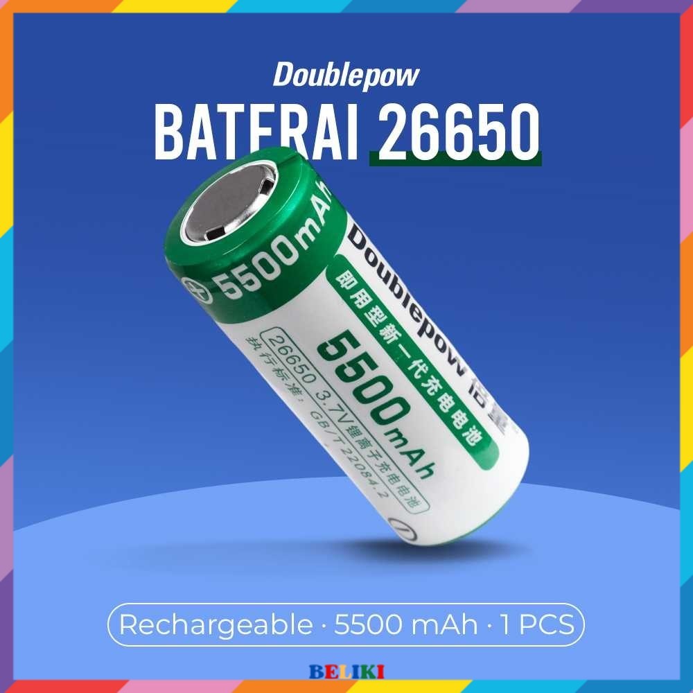 Jual Doublepow Baterai Rechargeable 26650 Li-Ion 3.7V 5500mAh 1 PCS ...