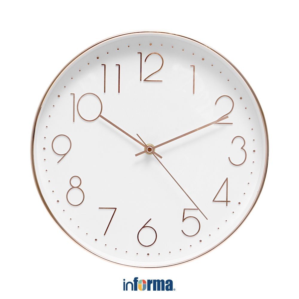 Jual Informa 30 cm Jam Dinding Mc - Pink Rose Gold Wall Clock Jam ...