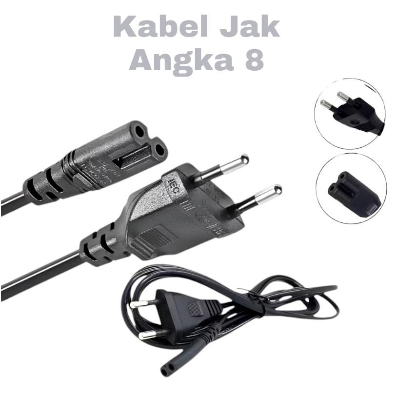 Jual Kabel Power Angka 8 Kabel Printer Panjang 1 Meter Warna Hitam ...