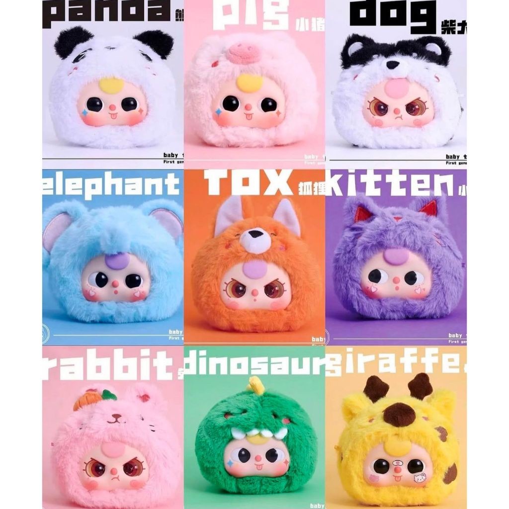 Jual Baby Three V1 Ready Original Baby Three Animal Series Plush Blind ...