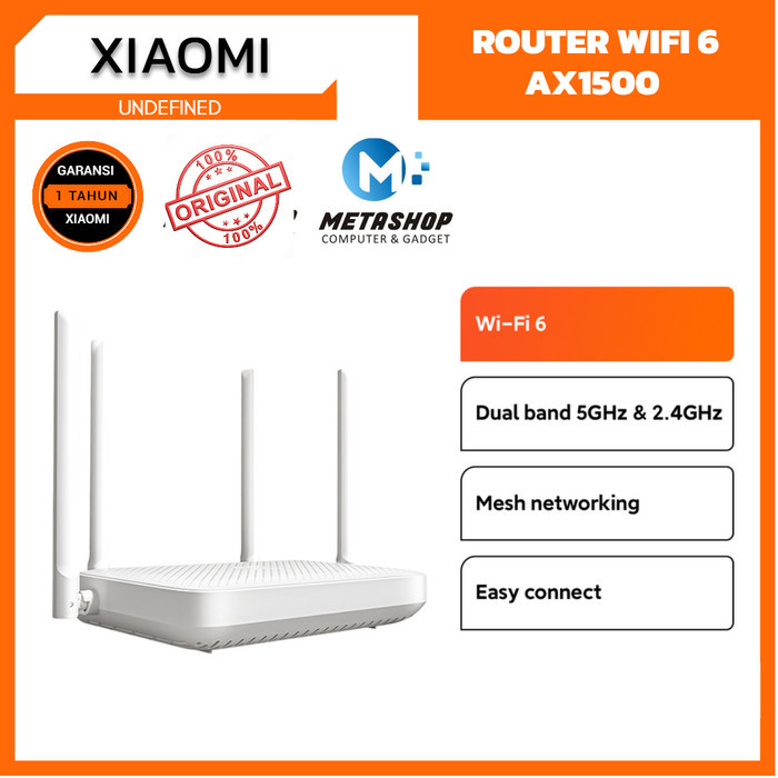 Jual XIAOMI Router AX1500 Wi-Fi 6 1500 Mbps WiFi Jaringan Mesh System ...