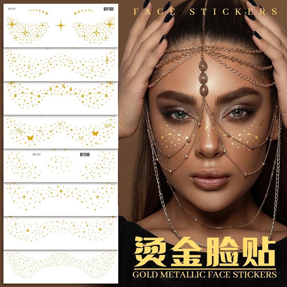 Jual Tato Muka Bintik Emas / Tato Stiker Bintik Bagus Seksi Tahan Air ...