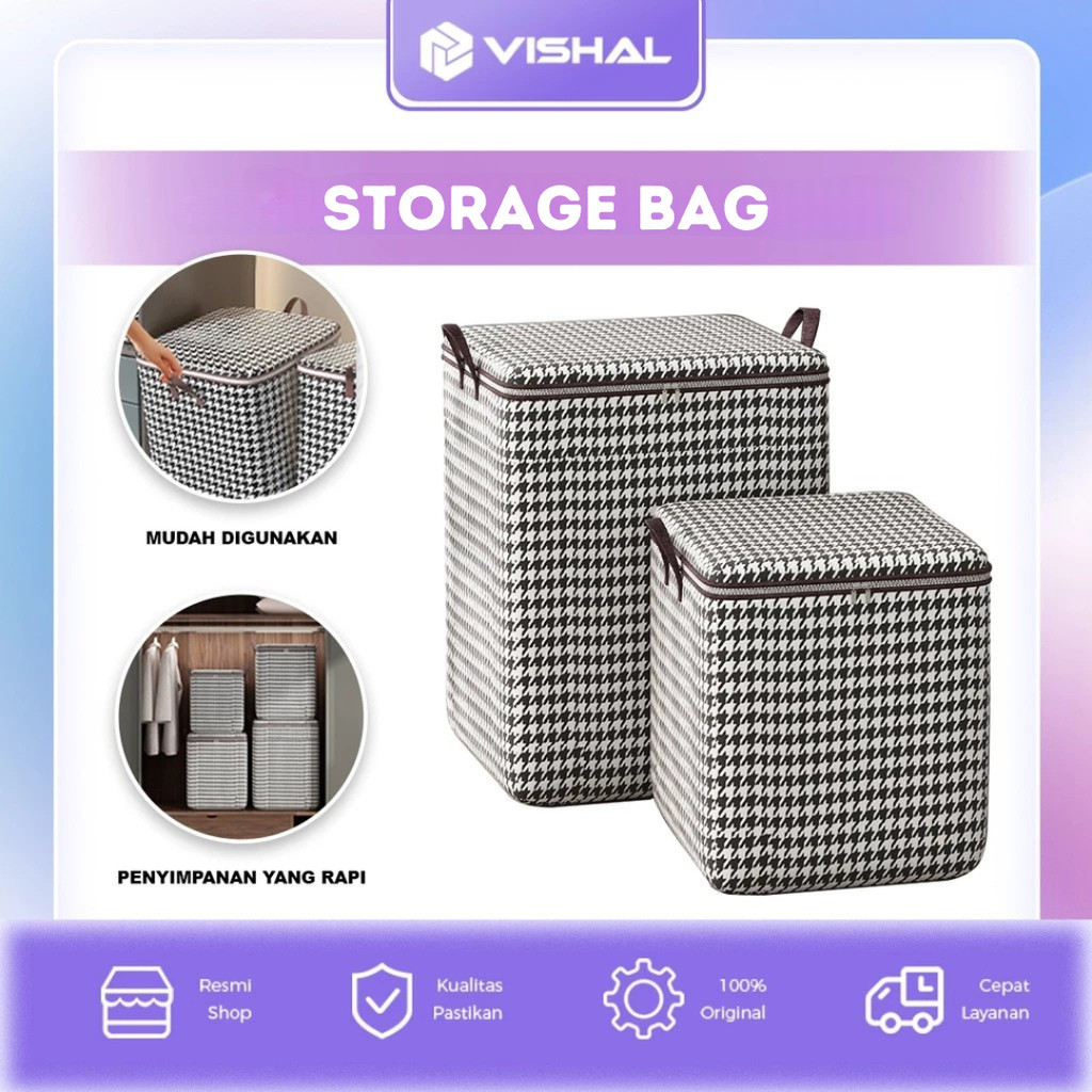 Jual VISHAL Kotak Baju Kuping Storage bag jumbo / Keranjang Baju Tempat ...