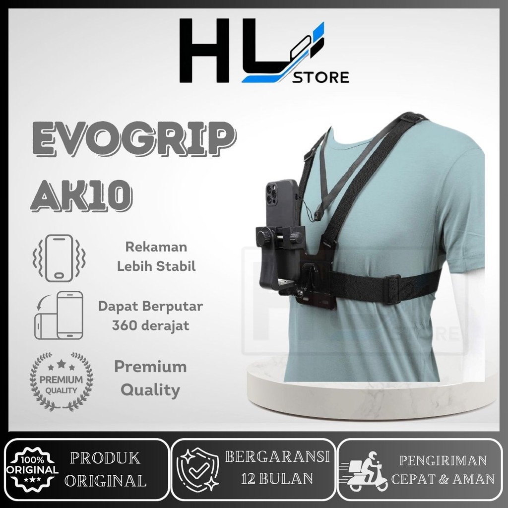 Jual evogrip AK10 Chest Strap Hp Holder tali dada Handphone GO PRO HERO ...