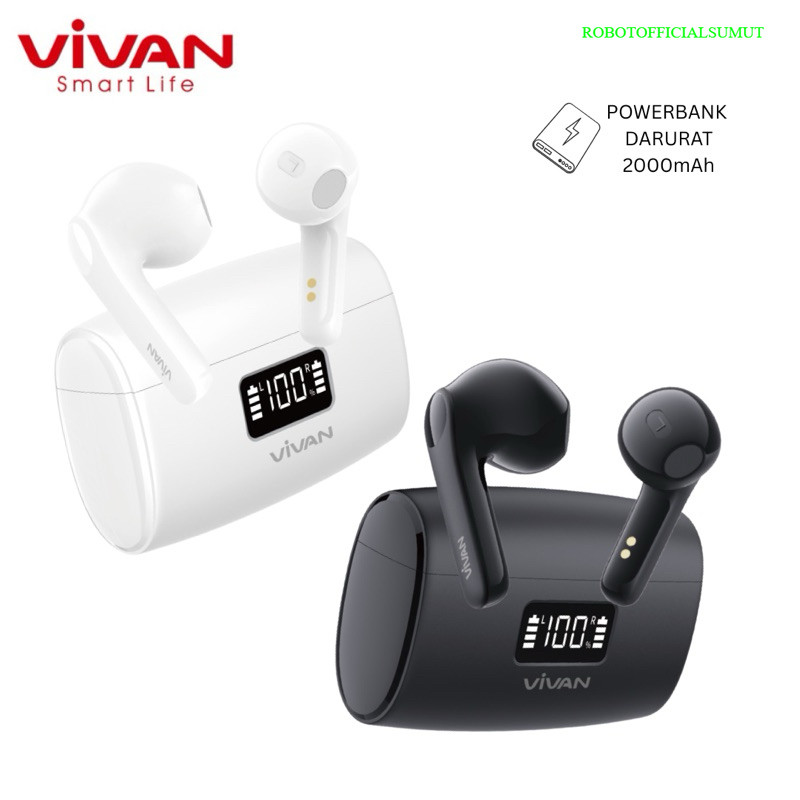 Jual Vivan Life P1 TWS Earbuds Headset Bluetooth 5.4 Powerbank Darurat ...