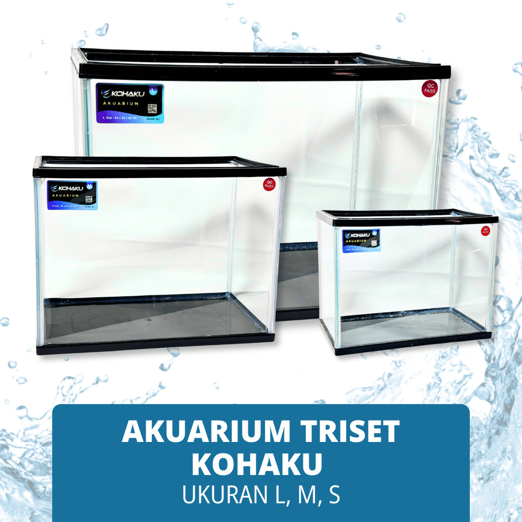 Jual Aquarium Paket Triset Kohaku Kaca Mika Akrilik List Plastik Ukuran L, M, S | Shopee Indonesia