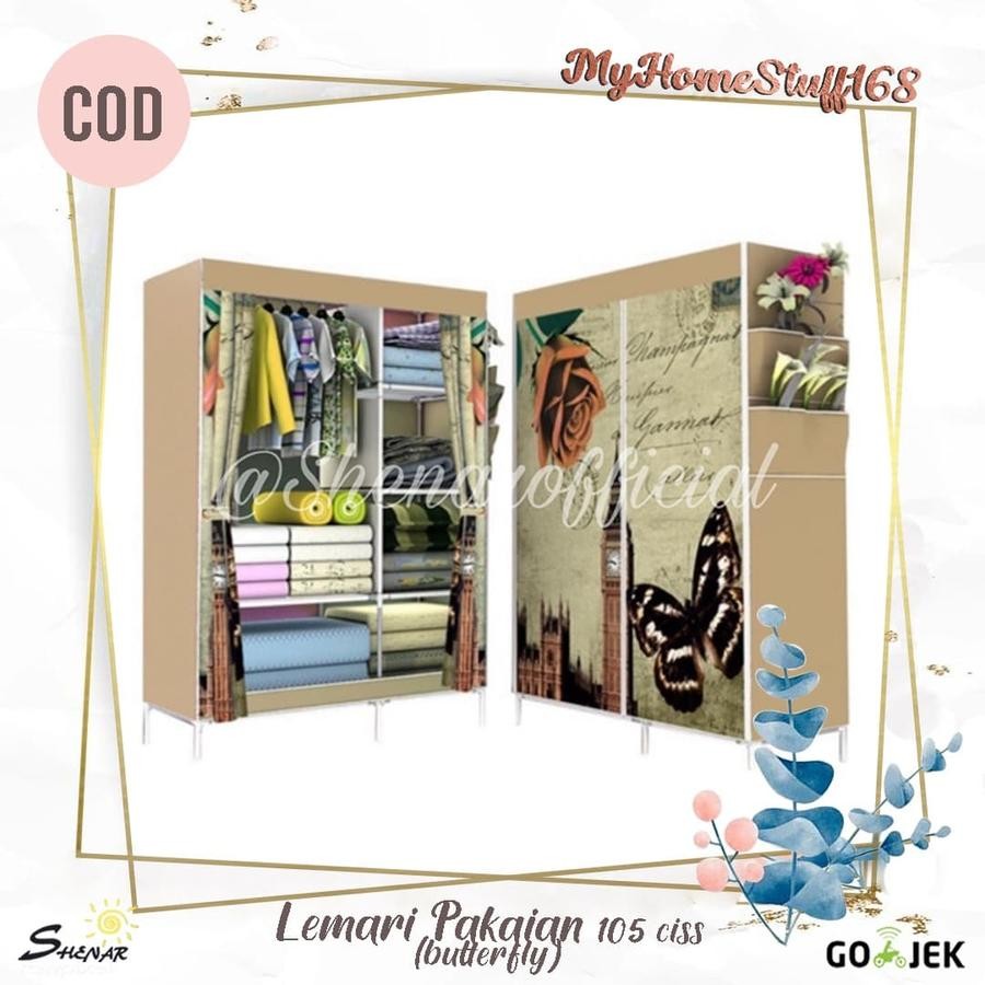 Jual Lemari Pakaian 2 Sisi / Lemari Baju Portable / Lemari Baju Rakit ...