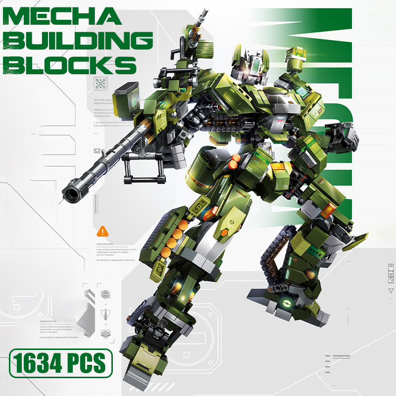Jual MOC New Mecha Warrior Building Blocks Tank Transformation Robot ...