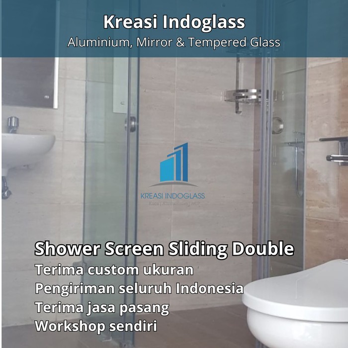 Jual Kaca Pembata Kamar Mandi 10mm Tempered Shower Box / Pintu Sliding ...