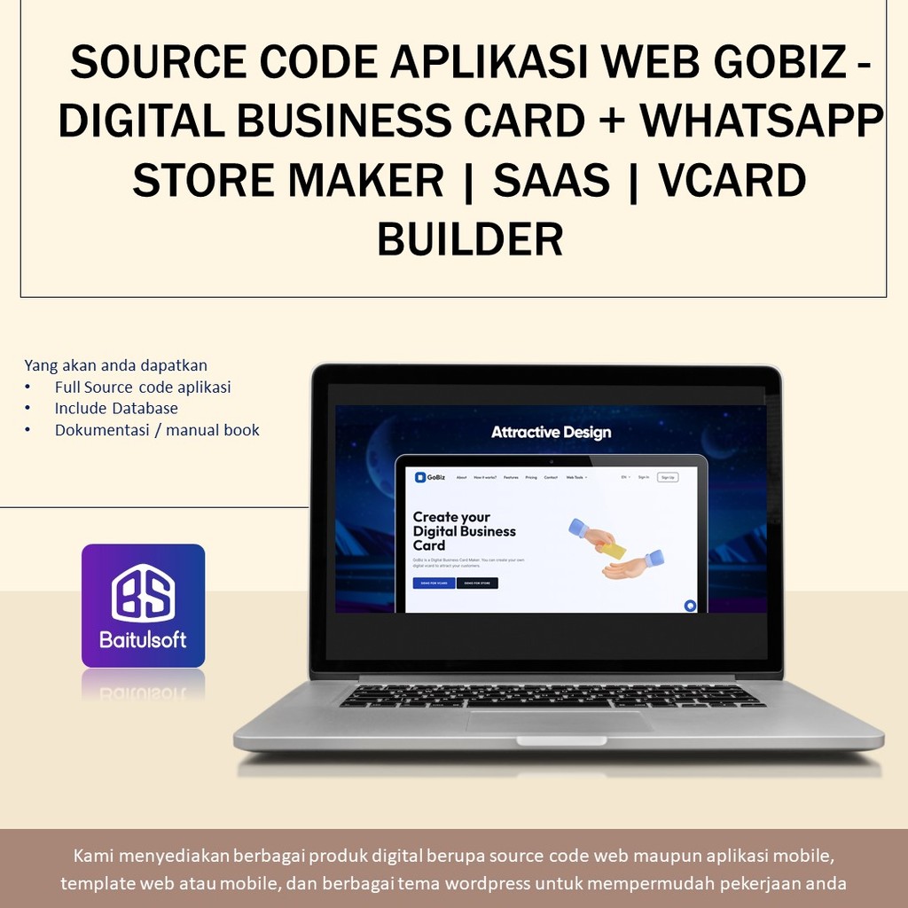 Jual SOURCE CODE APLIKASI WEB GOBIZ - DIGITAL BUSINESS CARD + WHATSAPP STORE MAKER | SAAS ...