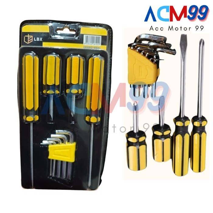 Jual Set Obeng Plus Minus LTX Kunci L Tools 9in1 / Kunci Set Obeng Panjang Pendek plus minus ...