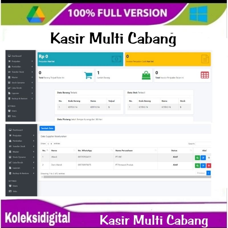 Jual Source Code Aplikasi Kasir Pos Grosir Multi Cabang dan Banyak Toko | Shopee Indonesia
