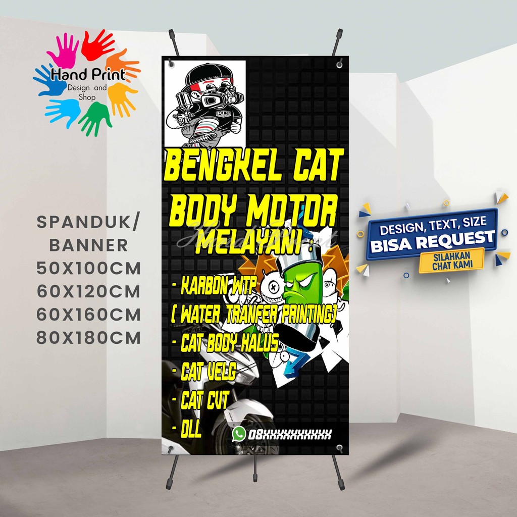 Jual Cetak Spanduk Banner Bengkel Cat Body Dan Velg Motor MMT Spanduk ...