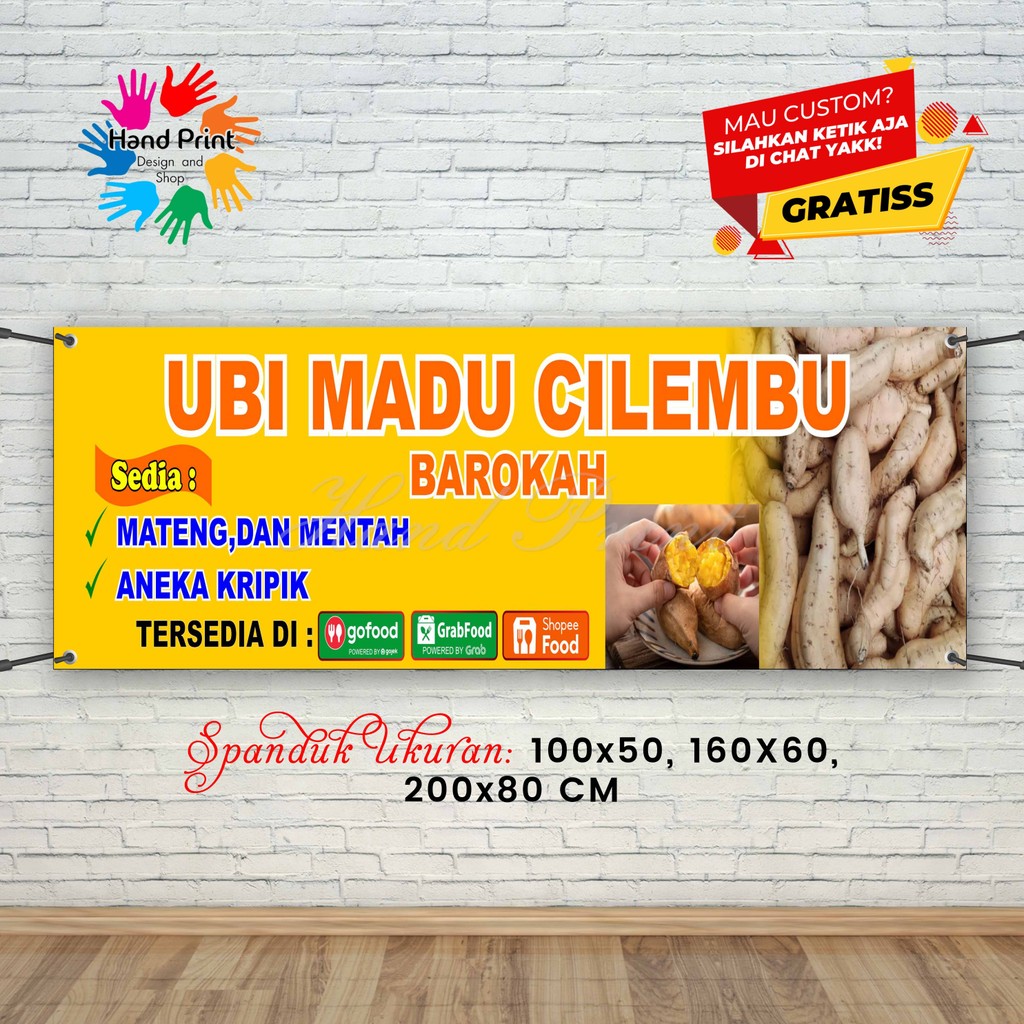 Jual Cetak Spanduk Banner Ubi Madu Cilembu Kuning MMT Spanduk Custom ...