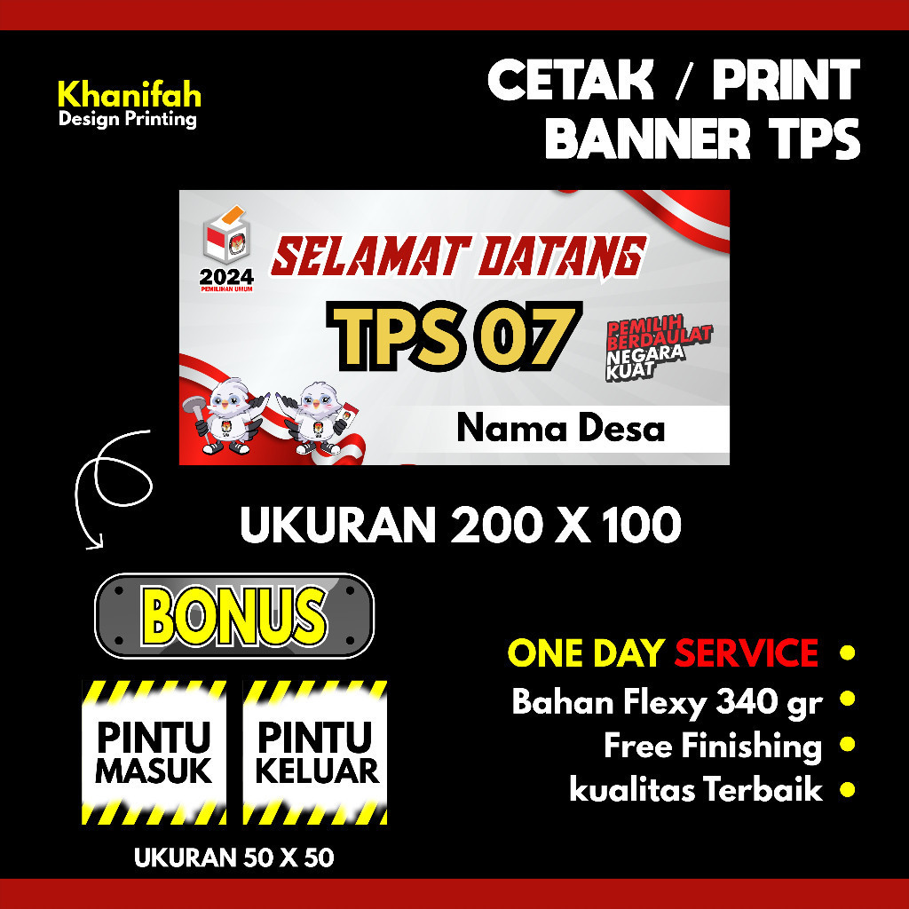 Jual Cetak Kilat JDM- Spanduk Selamat Datang di TPS / KPPS Ukuran ...