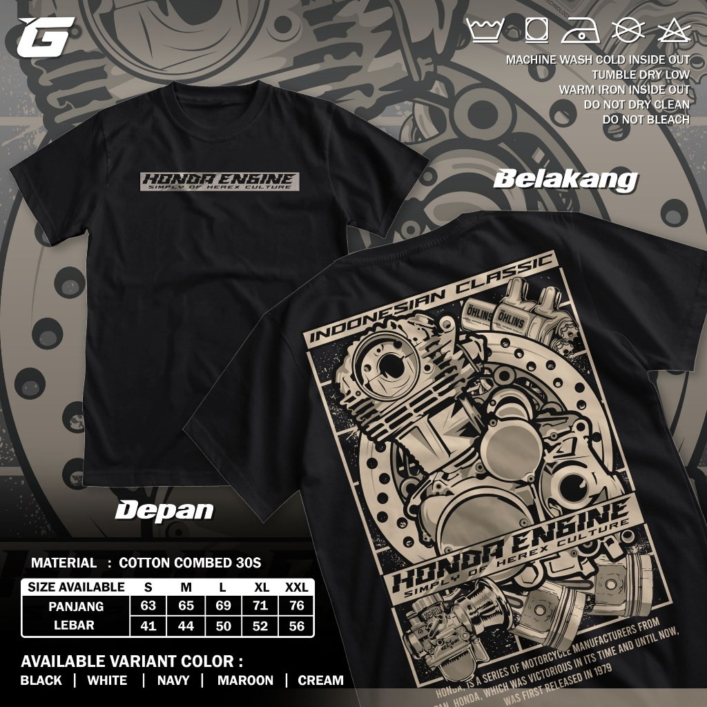 Jual Kaos Racing Honda Engine Indonesia Classic Simply Of Culture Baju Distro Motor Herex Honda ...