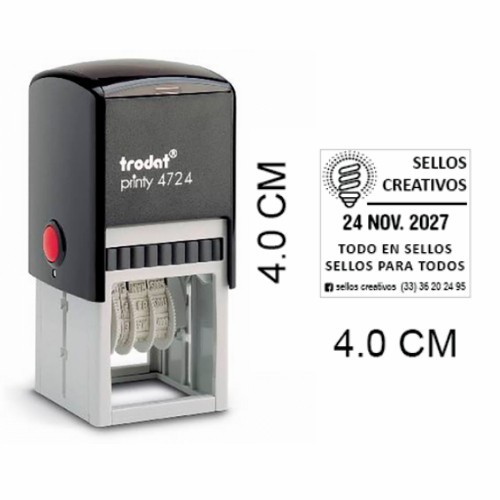 Jual Stempel Tanggal Custom Trodat Dater 4724 Ukuran 40x40 mm + Letter ...