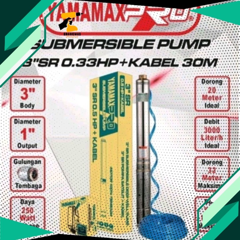 Jual POMPA CELUP SUBMERSIBLE YAMAMAX-PRO MSS 3" SR 0.33HP KABEL 30M | Shopee Indonesia