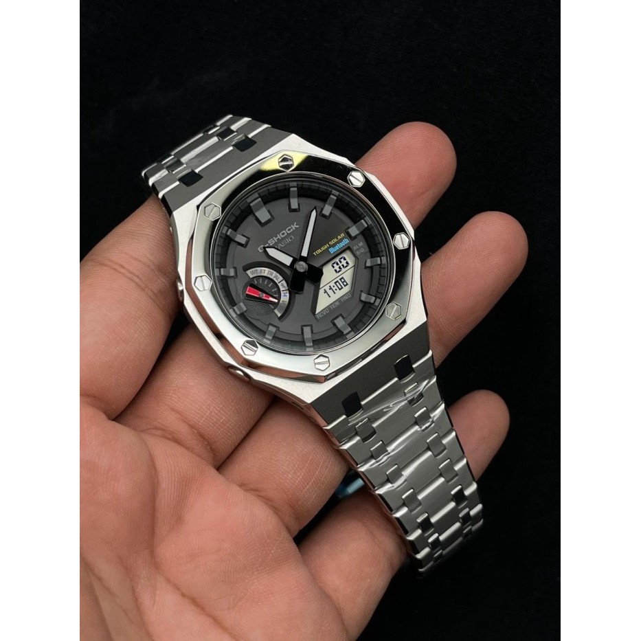 Jual Casio G-Shock GA-B2100-1ADR Mod Bluetooth Original Gen3 Silver ...