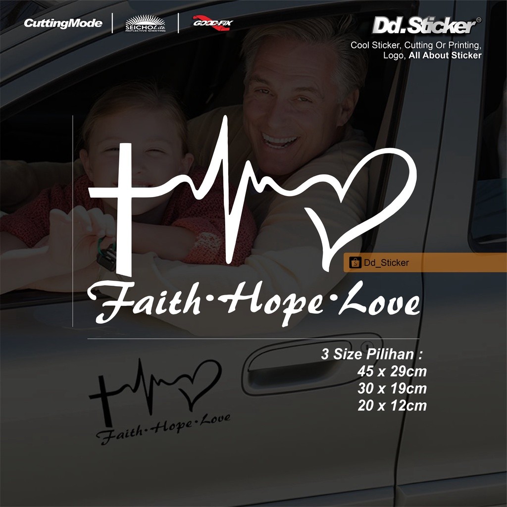 Jual Sticker Faith Hope Love Window Car | Cutting Sicker | Shopee Indonesia