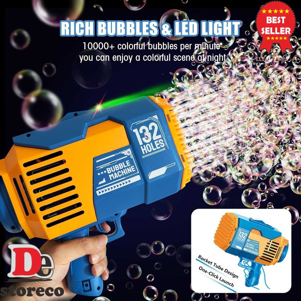 Jual BOER Mainan Pistol Gelembung Balon Bubble Gun Bazooka Fan 132 Hole ...