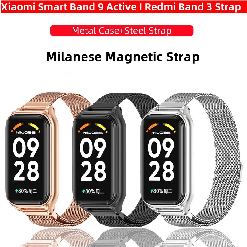 Jual Strap Xiaomi Smart Band 9 Active Stainless Tali Mi Band 9 Active Milanese Strap Bahan ...