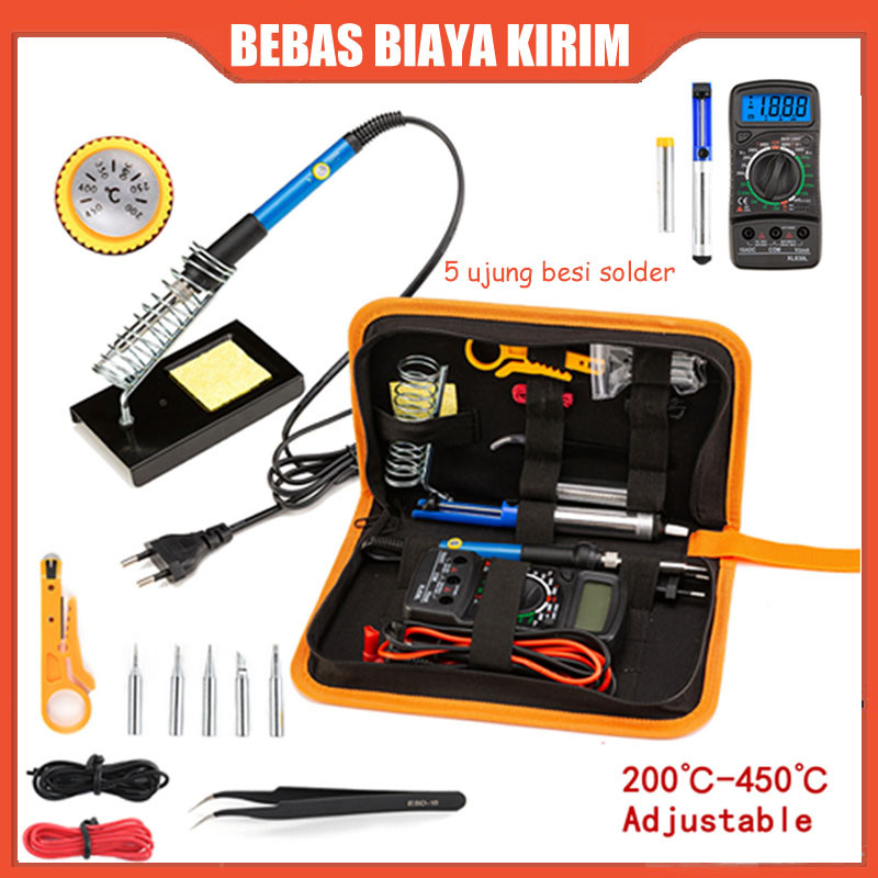 Jual Set Solder Listrik Lengkap dengan Multimeter Iron Tool Kit 220V 60W/Solder Listrik Murah ...