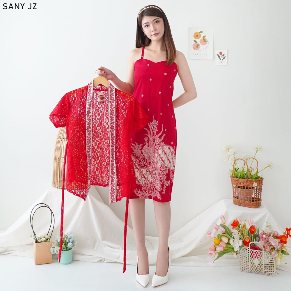 Jual GIRLY Sany JZ Dress Kebaya Brukat Wanita Batik Couple Set Sarimbit ...