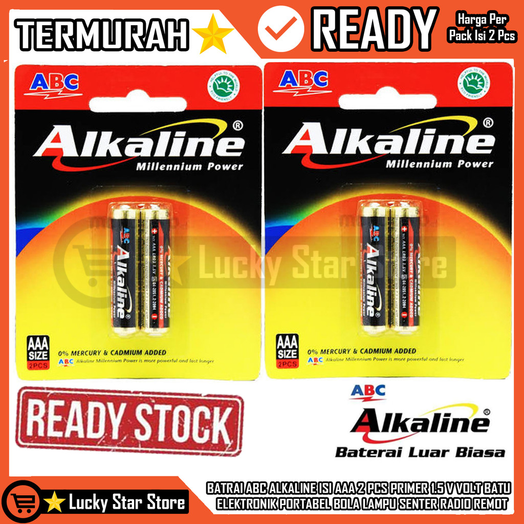 Jual Alkaline Isi AAA A3 2 Pcs Batrai Abc Battery Mainan Mp3 Baterai ...