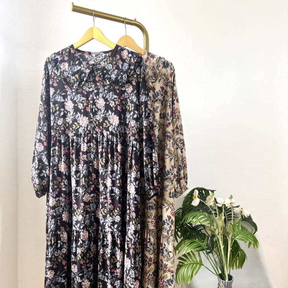 Jual AKAVI - NALA RAYON MIDI DRESS SUPER JUMBO MIDI BIGSIZE TERUSAN ...
