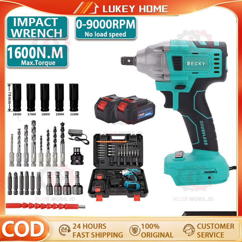 Jual BECKY Brushless Impact Tool high torsi Brushless impact Baterai ...