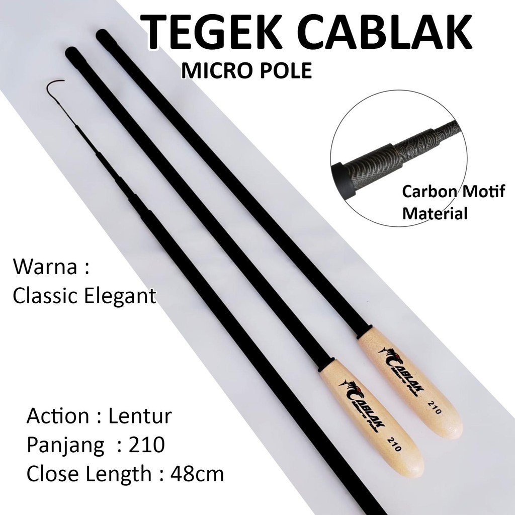 Jual Cablak Micro Pole Joran Tegek Bahan Carbon Motif Action Lentur ...