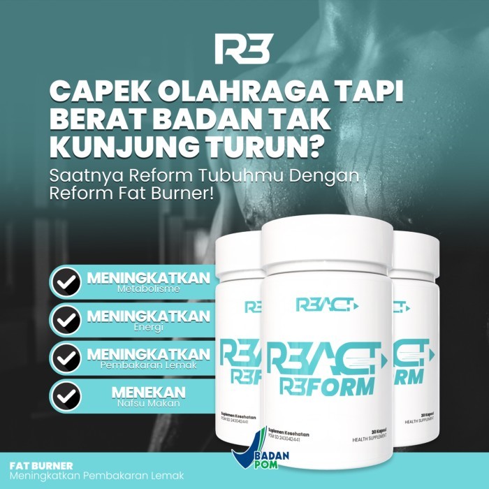 Jual R3act Reform Fat Burner 30 Kapsul L Carnitine React | Shopee Indonesia
