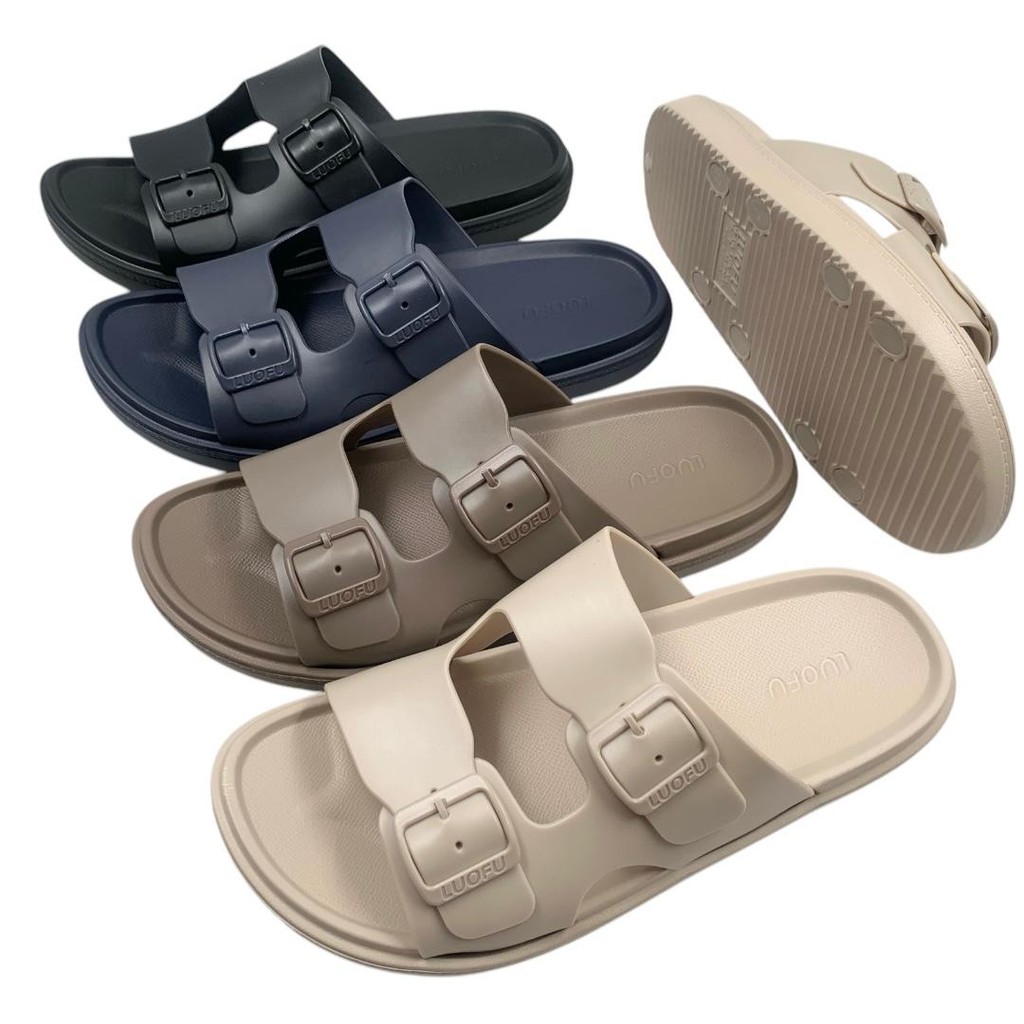 Jual LUOFU Sandal Selop Pria Ban Dua Gesper Import Doff E6236-BRB2H ...