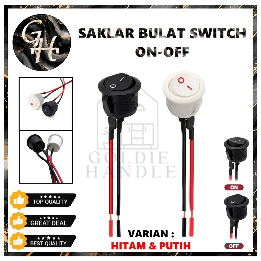 Jual Saklar Bulat Mini Switch On Off Plus Kabel Sakelar Kecil Bulat 2 ...