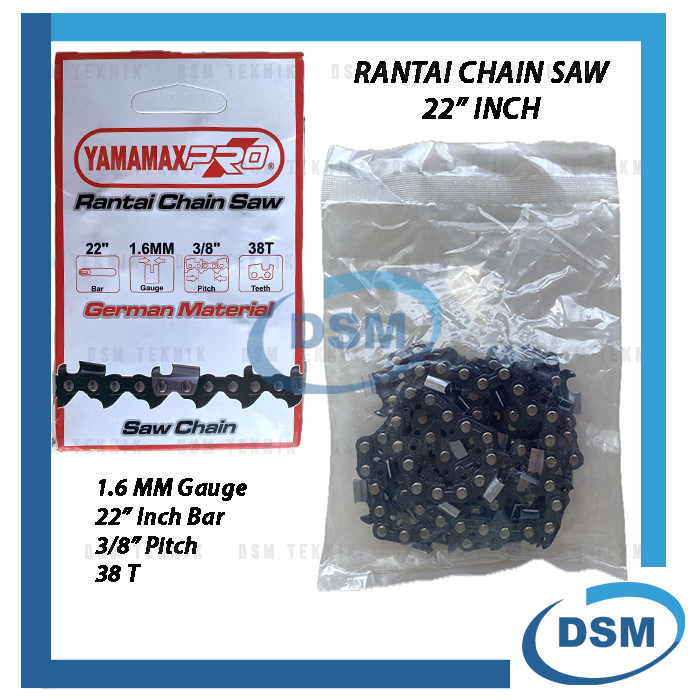 Jual YAMAMAX PRO MATA RANTAI CHAINSAW SENSO SAW CHAIN 22" INCH 38T GERMAN | Shopee Indonesia