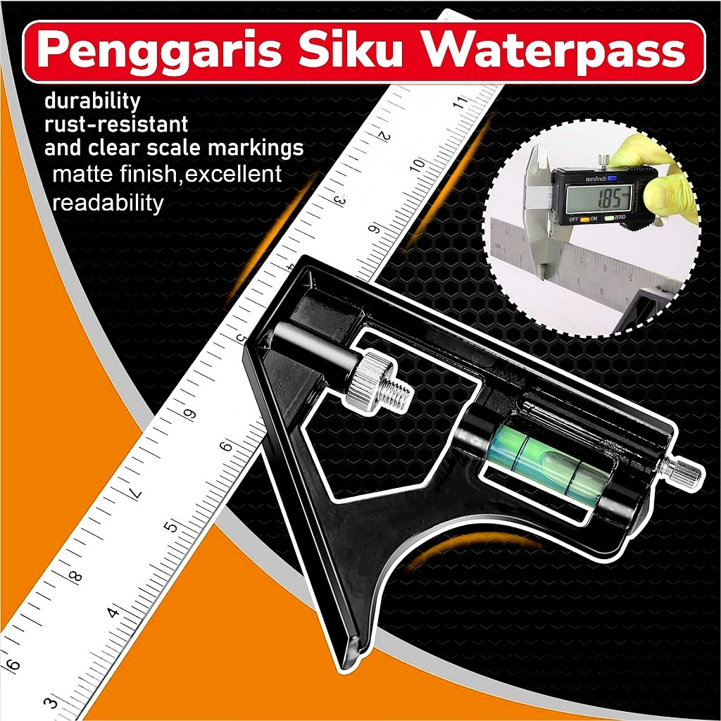Jual Penggaris Siku L Waterpass 30 CM Tukang Bangunan Garisan Mistar ...