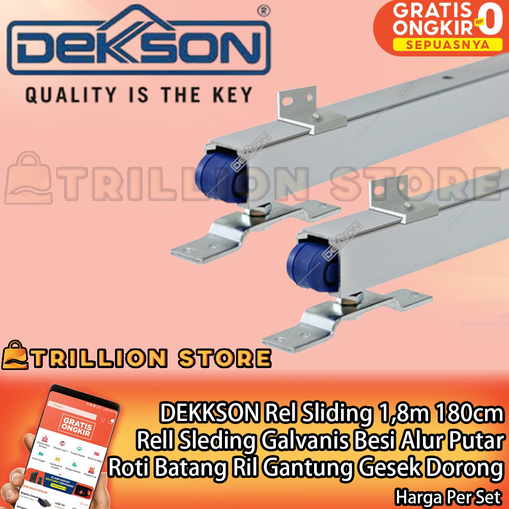 Jual [Instant] Gojek DEKKSON Rel 1 Set Panjang Door Sliding Pintu Geser ...