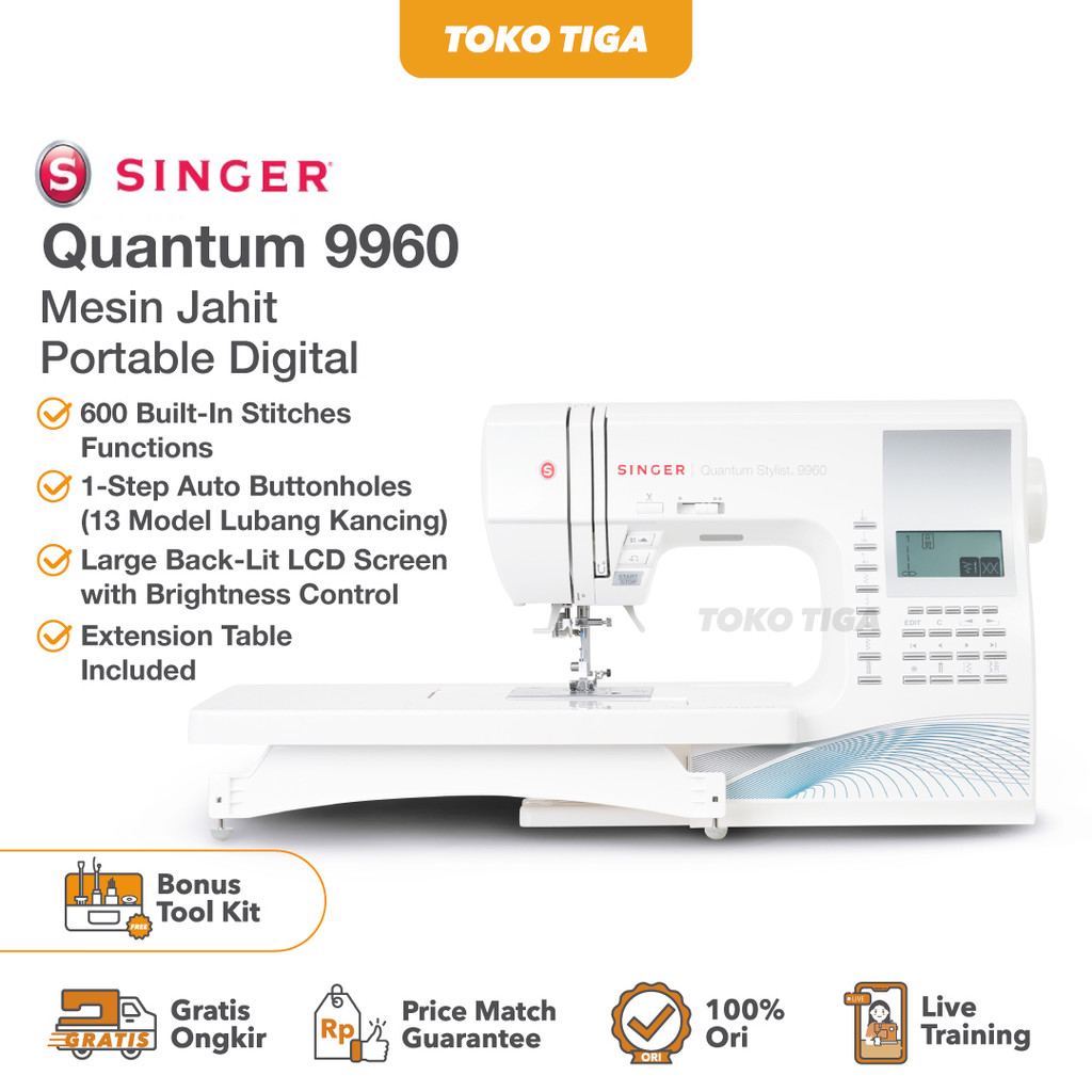 Jual Mesin Jahit Singer 9960 QUANTUM Portable Digital + BONUS BUANYAKK ...