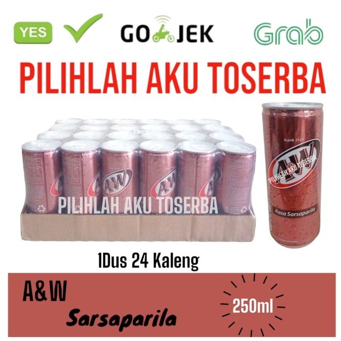 Jual A&W Sarsaparila Root Beer KALENG CAN 250 ml - ( HARGA 1 DUS ...