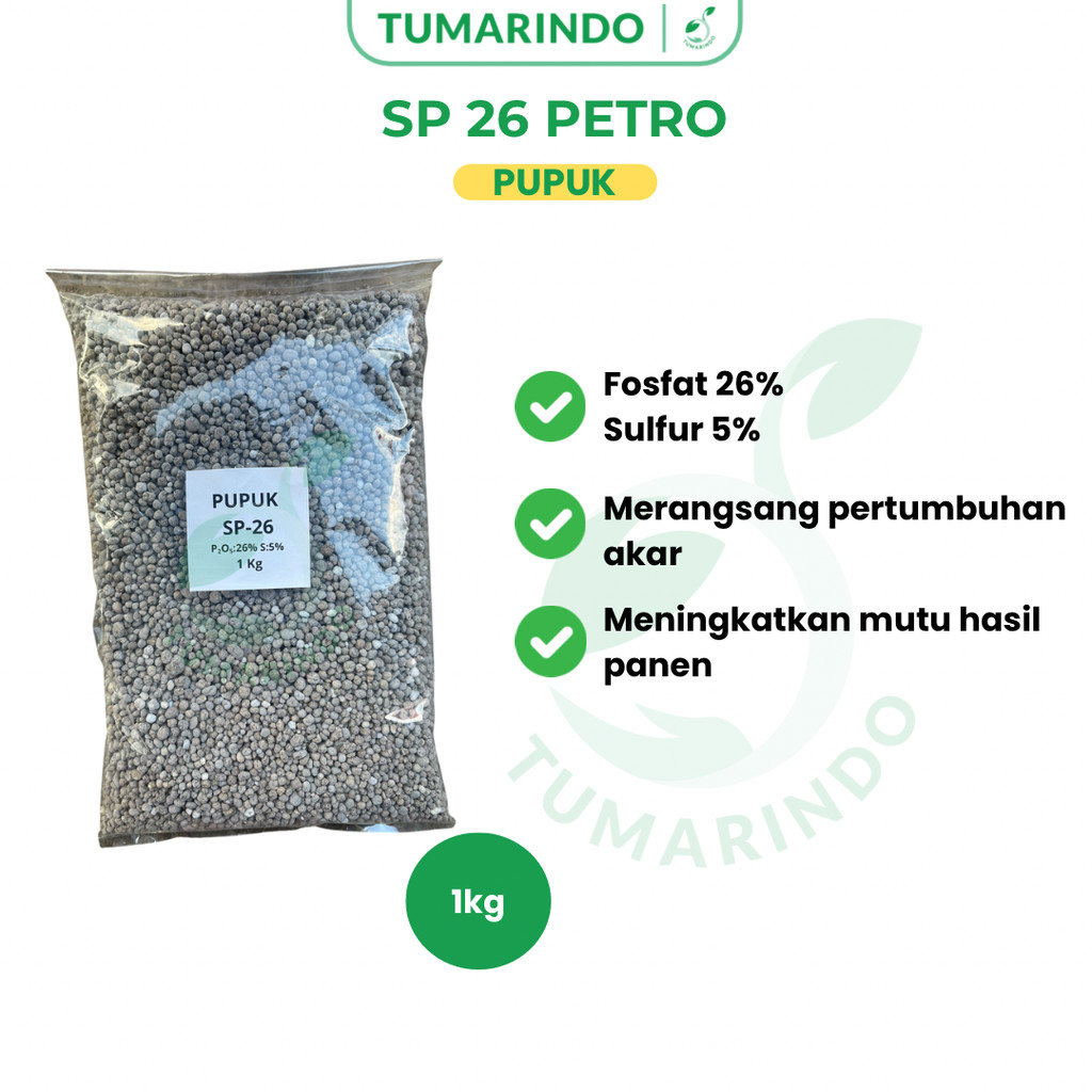 Jual Pupuk Sp 26 Petro kemasan 1 kg Repack Ecer Memperkuat Batang Akar dan Menghijaukan Daun ...