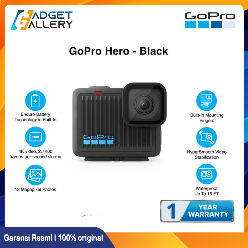 Jual GoPro Action Cam Hero - Black Original Garansi Resmi | Shopee Indonesia